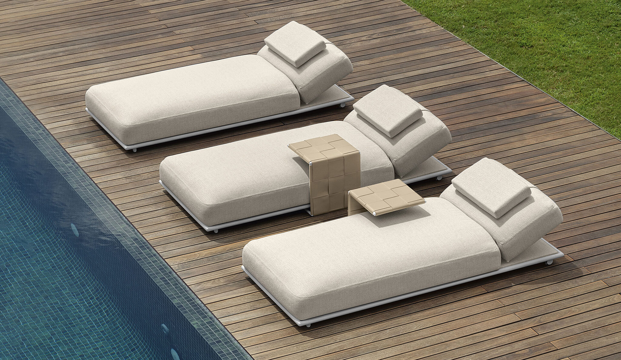 Tressé Double Sunbed | Italian garden furniture: Talenti